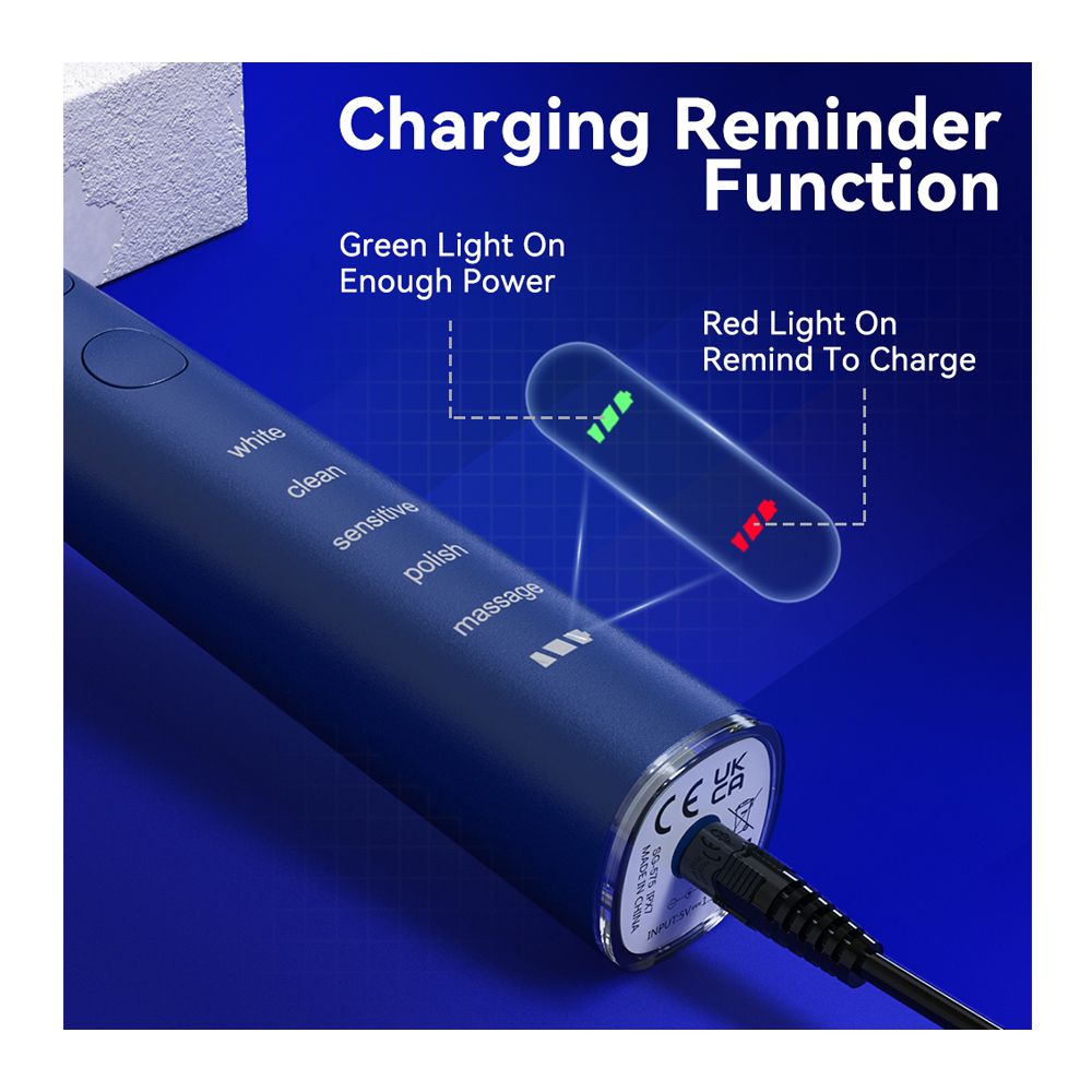 Seago 5 Modes & 5 Heads Electric Toothbrush For Adults, IPX7 Waterproof ...