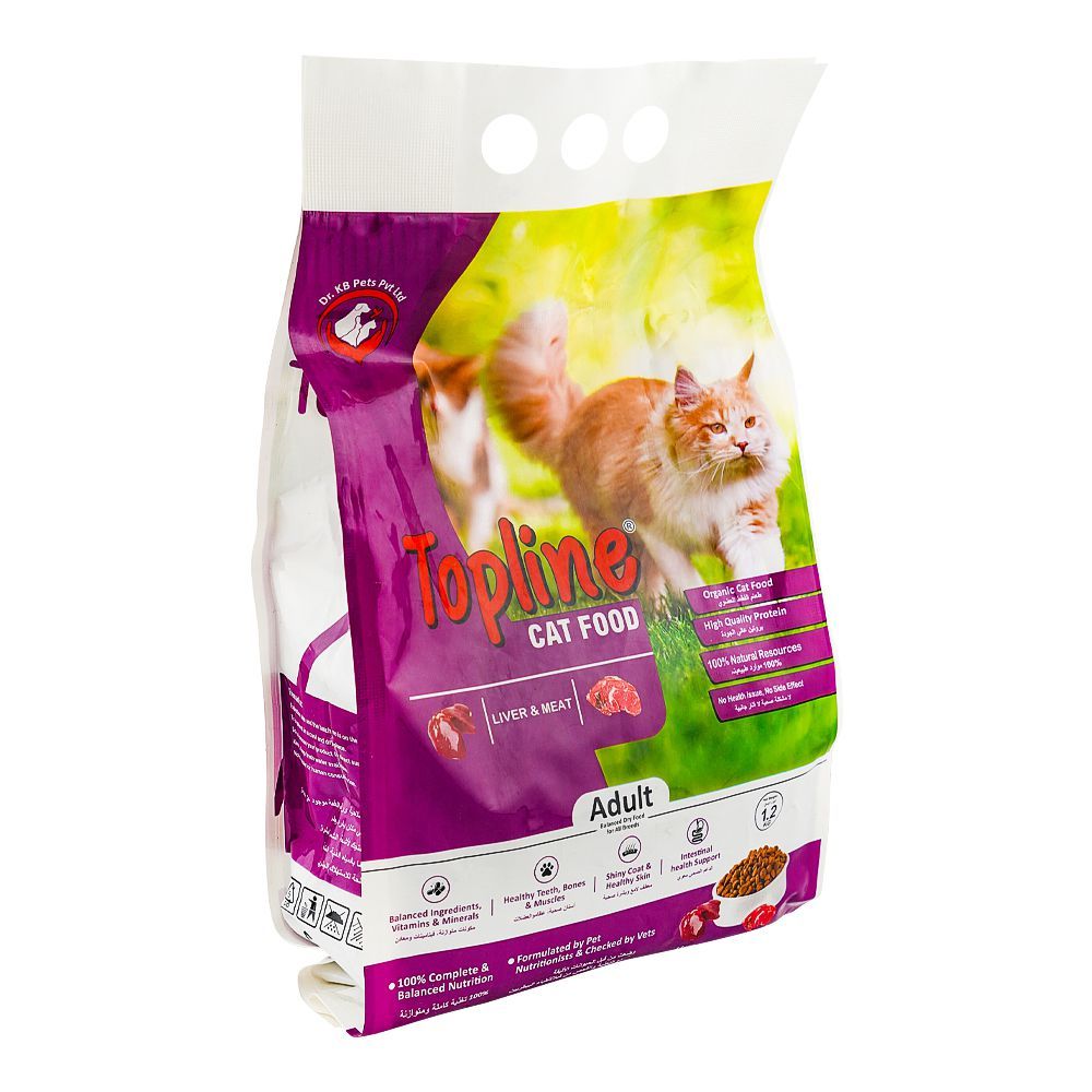Topline Liver & Meat Adult Cat Food, 1.2KG
