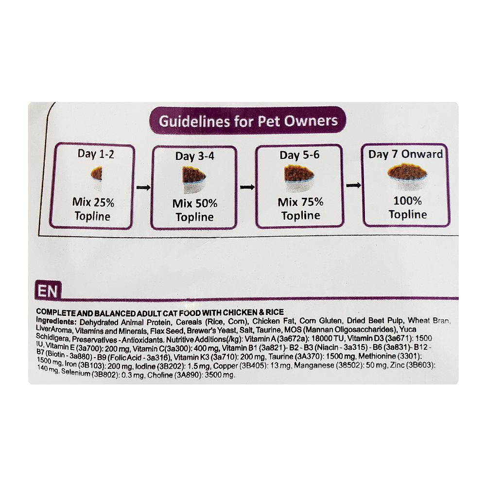 Topline Liver & Meat Adult Cat Food, 1.2KG