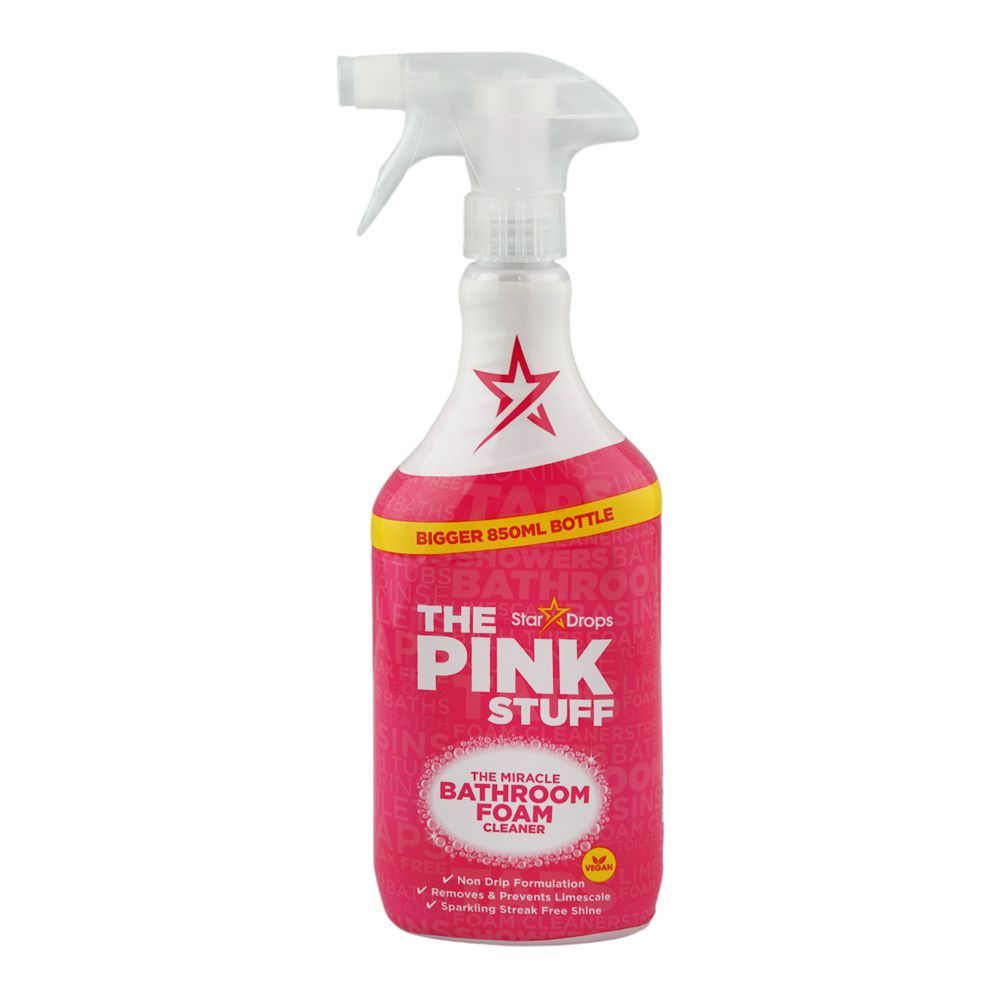 The Star Drops Pink Stuff Bathroom Foam Cleaner Trigger, Vegan, 850ml
