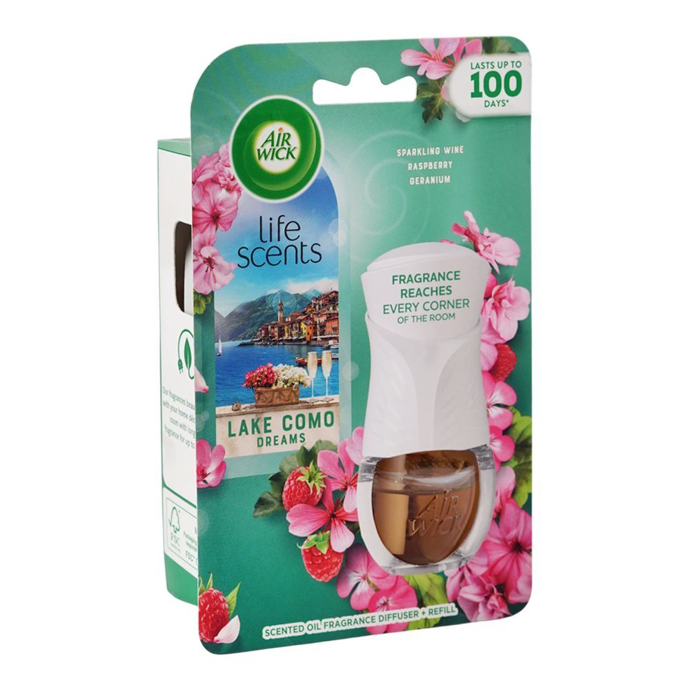 Airwick Life Scents Lake Como Dreams Fragrance Diffuser + Refill, 1.7W ...
