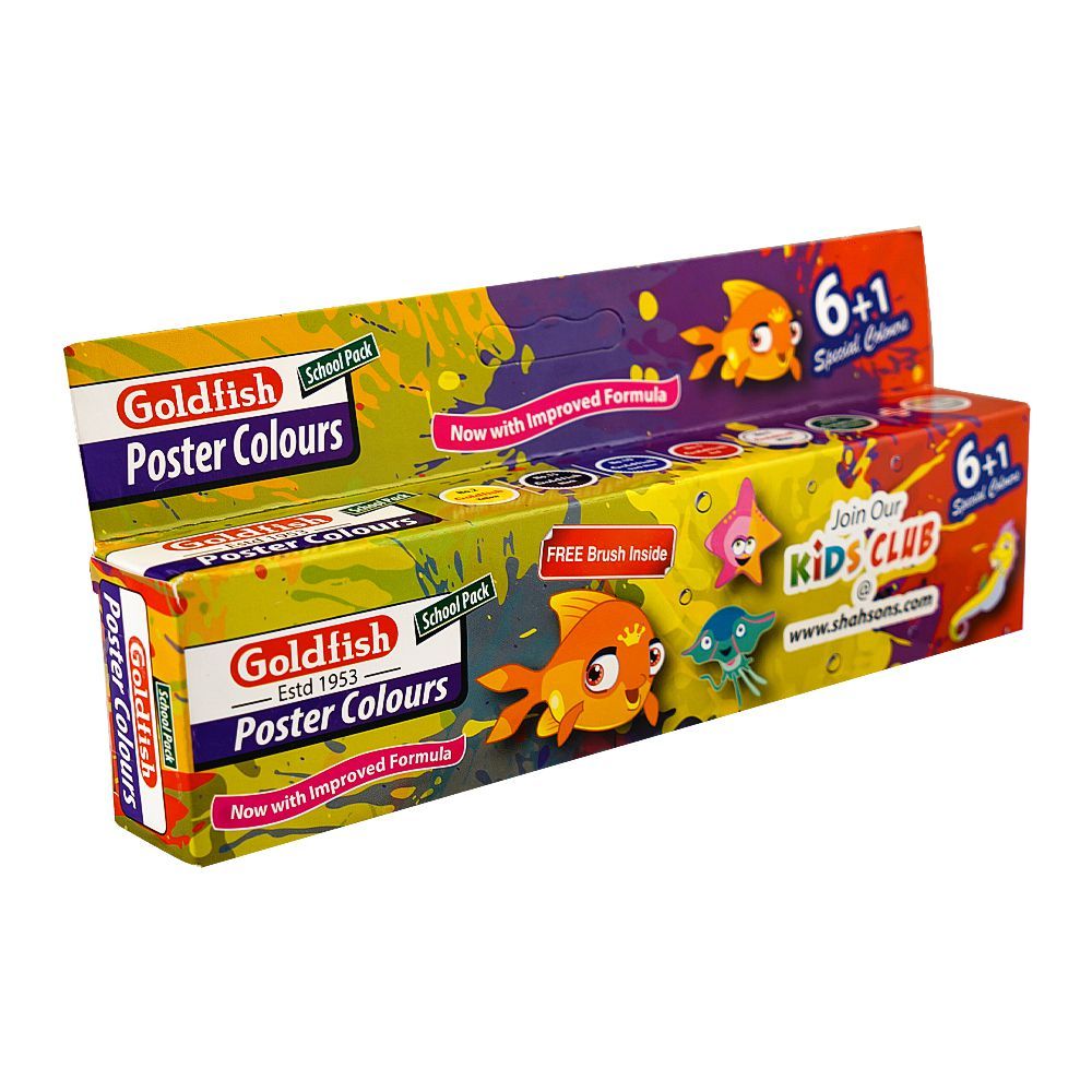 Goldfish 6 + 1 Poster Colour Assorted, 15ml, 6+1PC-CB