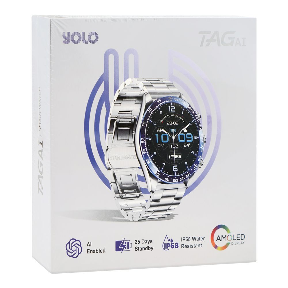 Yolo Tag AI 1.43 inches Super AMOLED Display, BT Calling, IP68 Water ...
