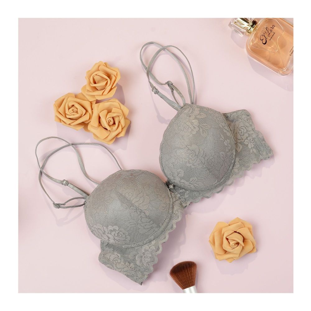 Flourish Women's Foam Bra, Grey, 2427