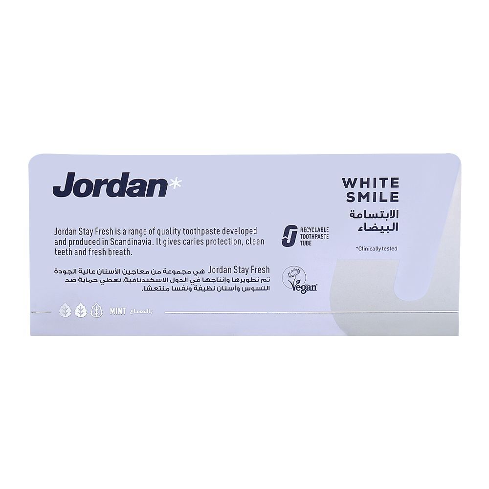Jordan White Smile Toothpaste, Vegan, 75ml