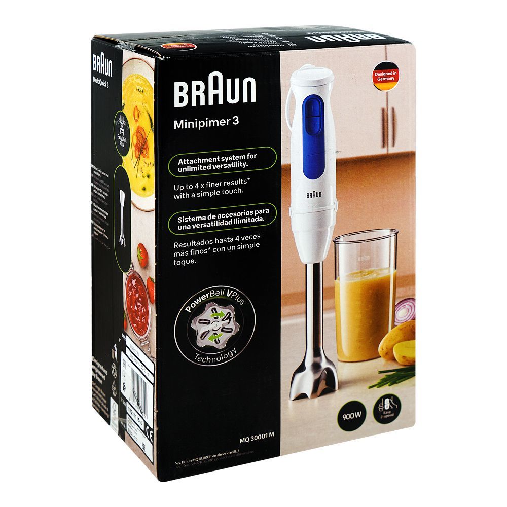 Braun Multi Quick 3 Hand Blender, 900W, BPA Free, MQ-30001M