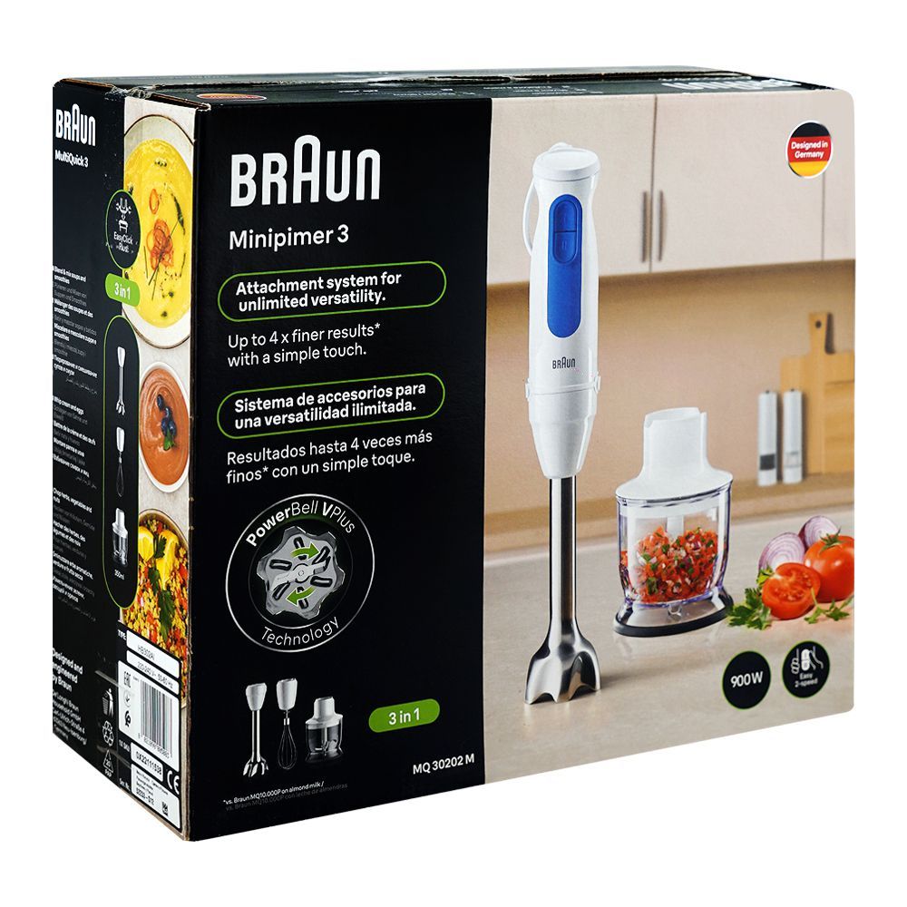 Braun Multi Quick 3 3-In-1 Hand Blender Set, 900W, 350ml, BPA Free, MQ ...