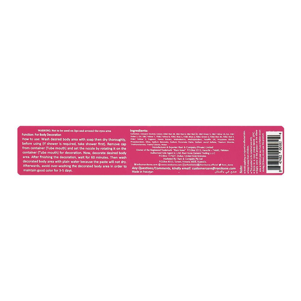 Rani Kone Henna Body Decoration Paste (Tube) RK-77, 30g
