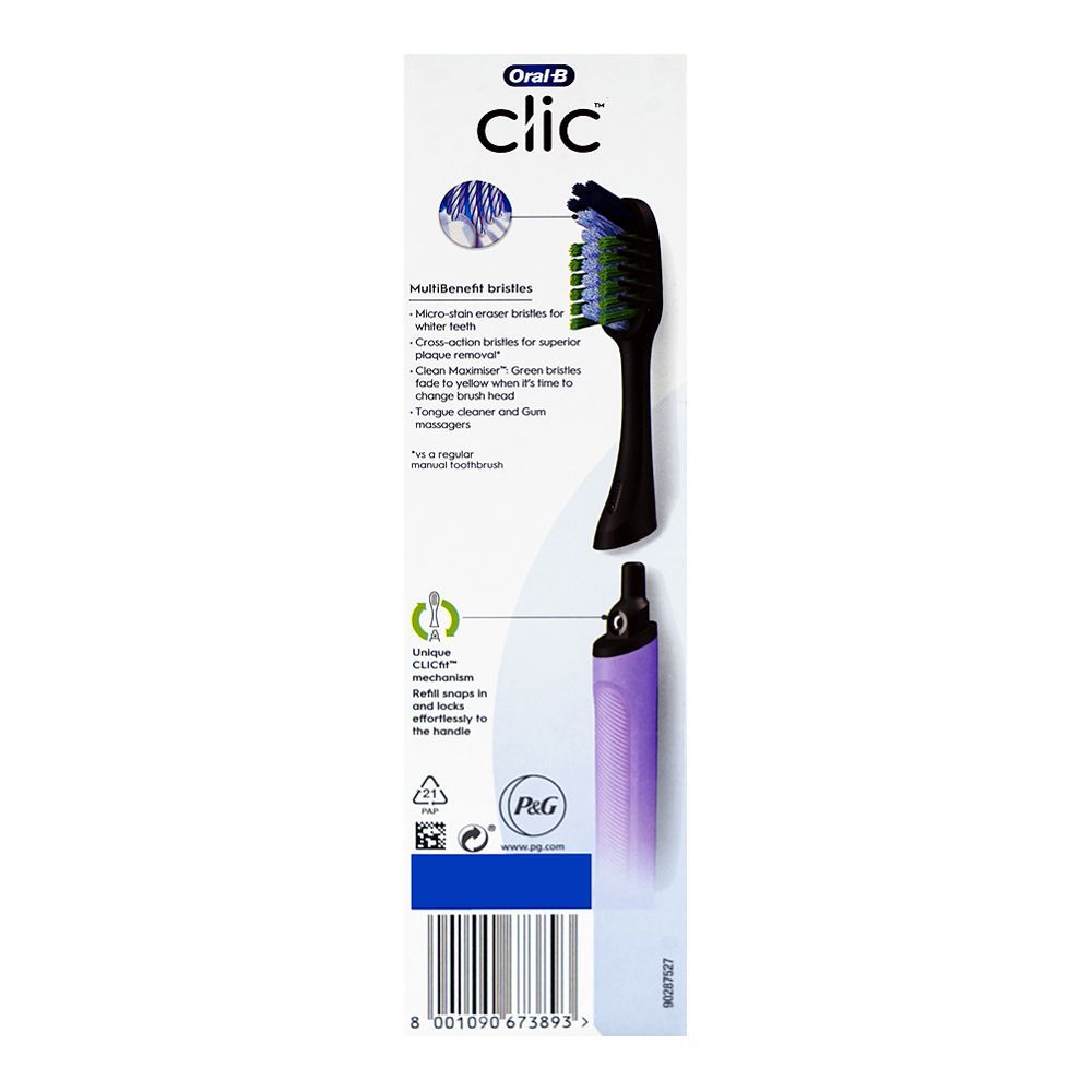 Oral-B Clic Lilac Manual Toothbrush, Lilac