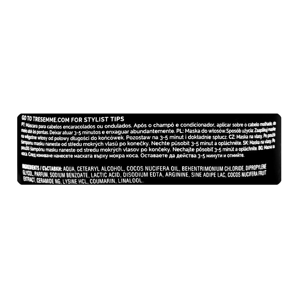Tresemme Flawless Curls Nourishing Mask, Coconut Oil, Silicone Free ...