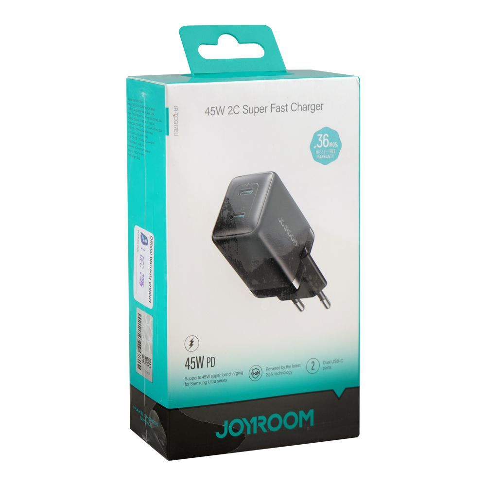 Joyroom Super-Fast Charger, 45W 2 X USB-C Port, Black, JR-TCG17EU