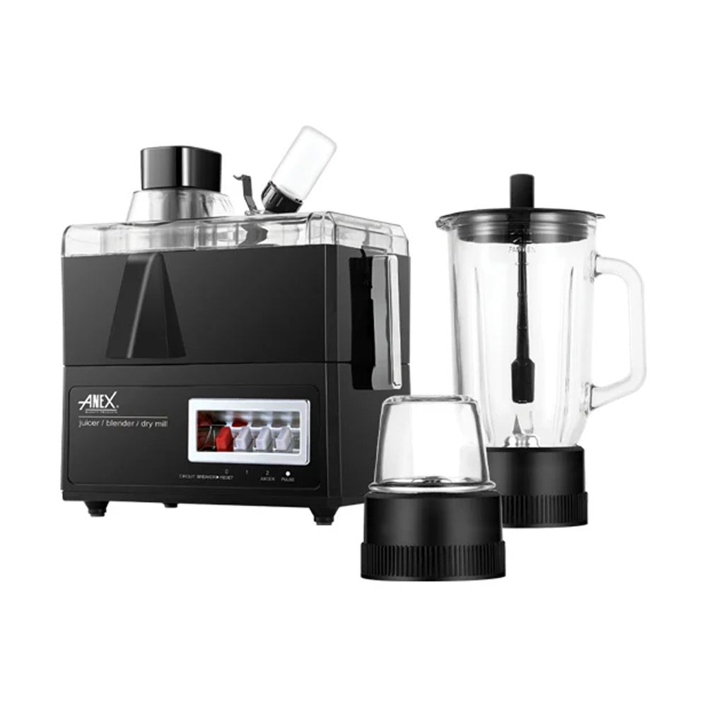 Anex Deluxe Juicer Blender + Dry Mill, 600W, 220-240V, 1000ml, Black AG ...
