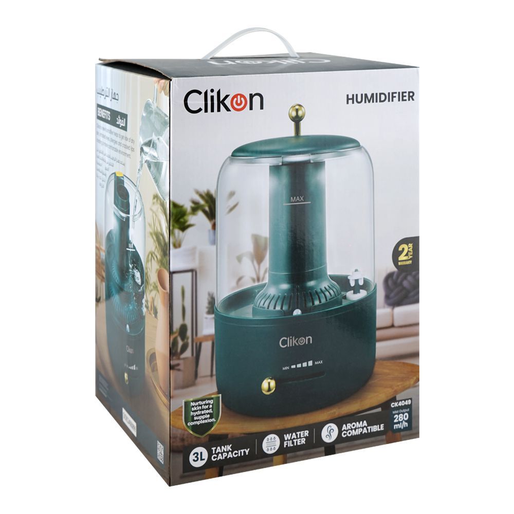 Clickon Humidifier, 3 Liters Water Tank Capacity, 28W, 220-240V, Ck-4049