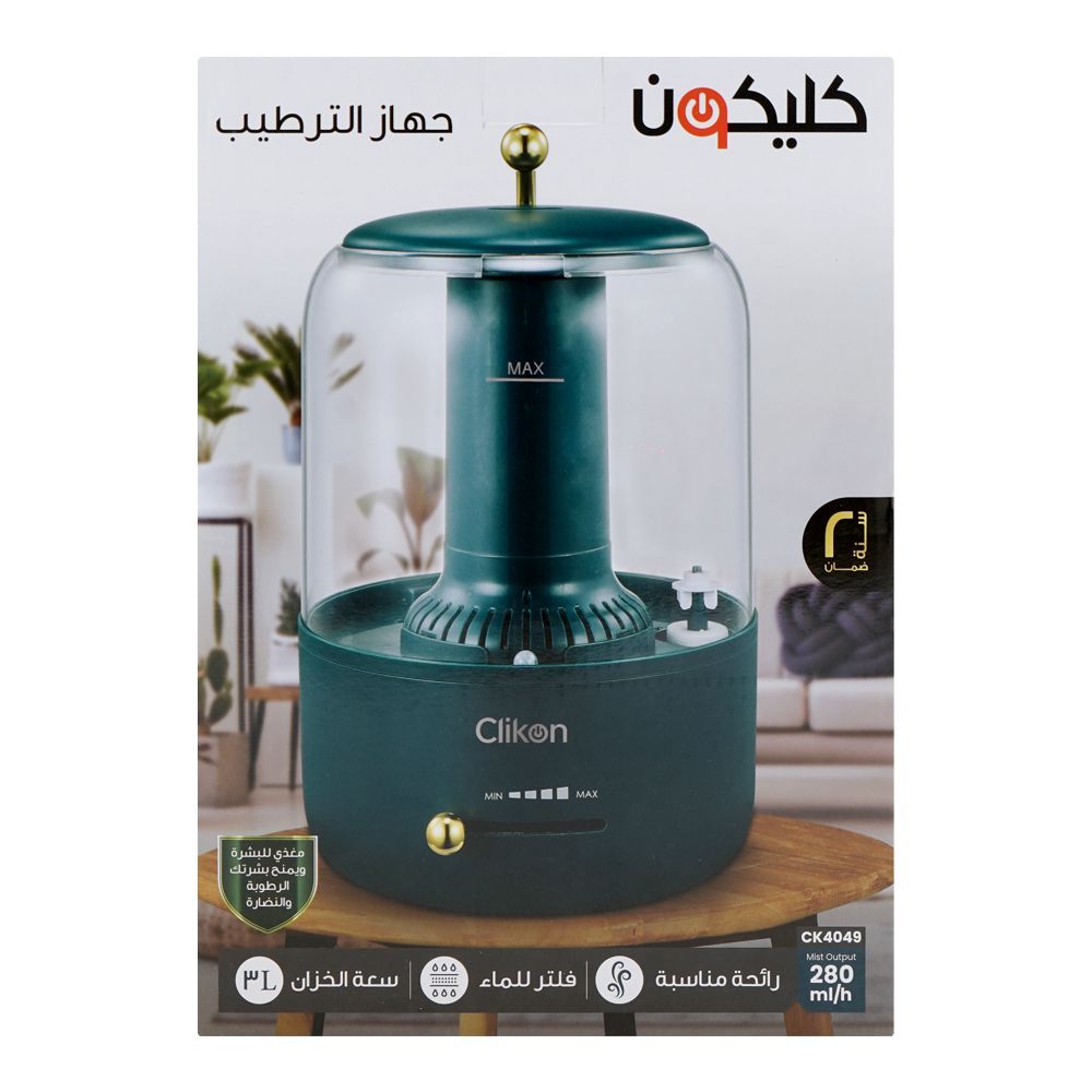 Clickon Humidifier, 3 Liters Water Tank Capacity, 28W, 220-240V, Ck-4049