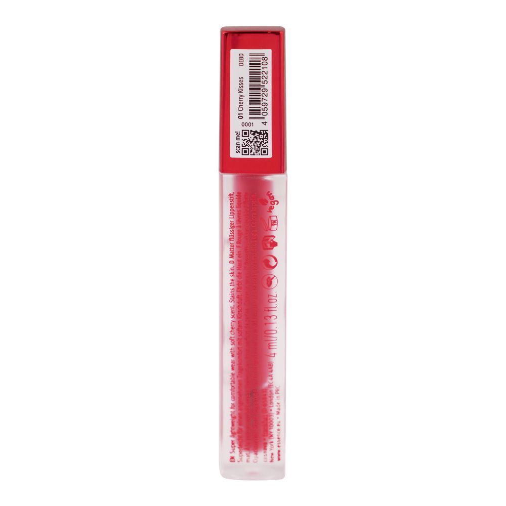 Essence So Cherry Happy Matte Liquid Lipstick, 01 Cherry Kisses, 4ml