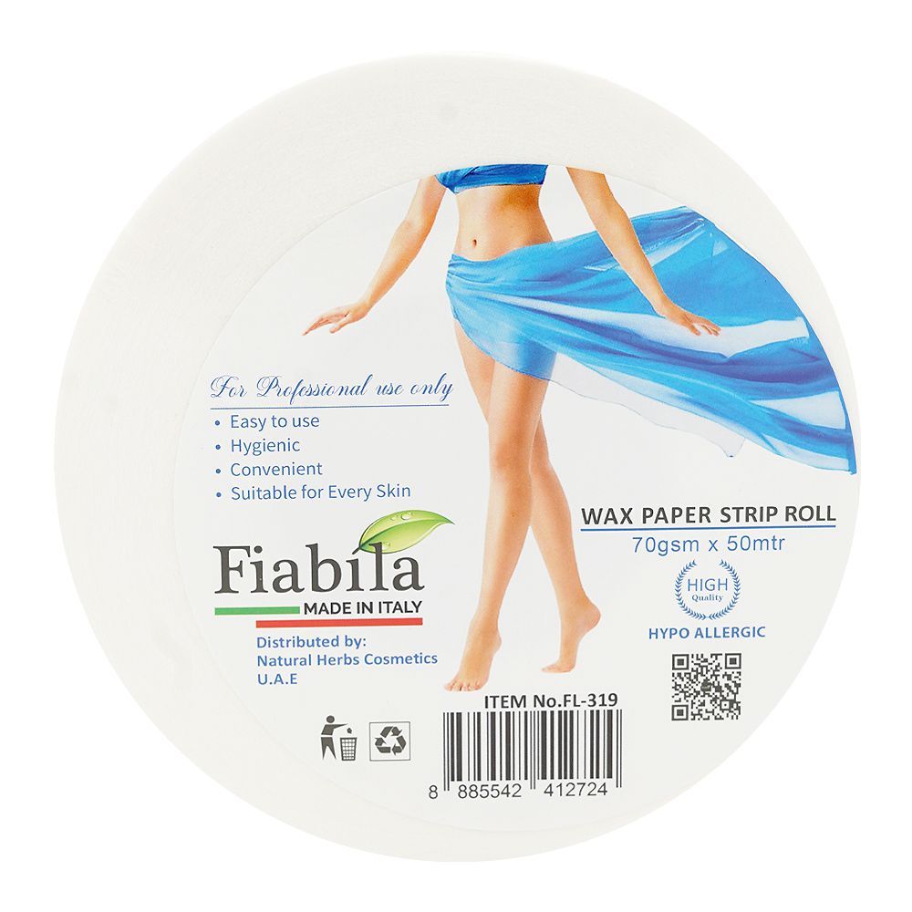Fiabila Wax Paper Strip Roll, For All Types Of Skin, 70gsm x 50-Meter