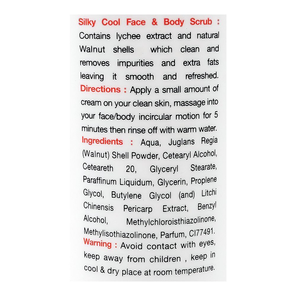 Silky Cool Extra Lychee Face & Body Scrub, Glycerin, For Fresh ...