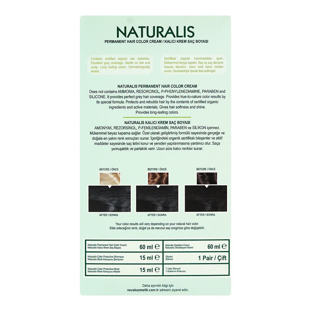 Neva Naturalis Hair Colour Kit, Vegan, Paraben, Ammonia & Silicone Free ...
