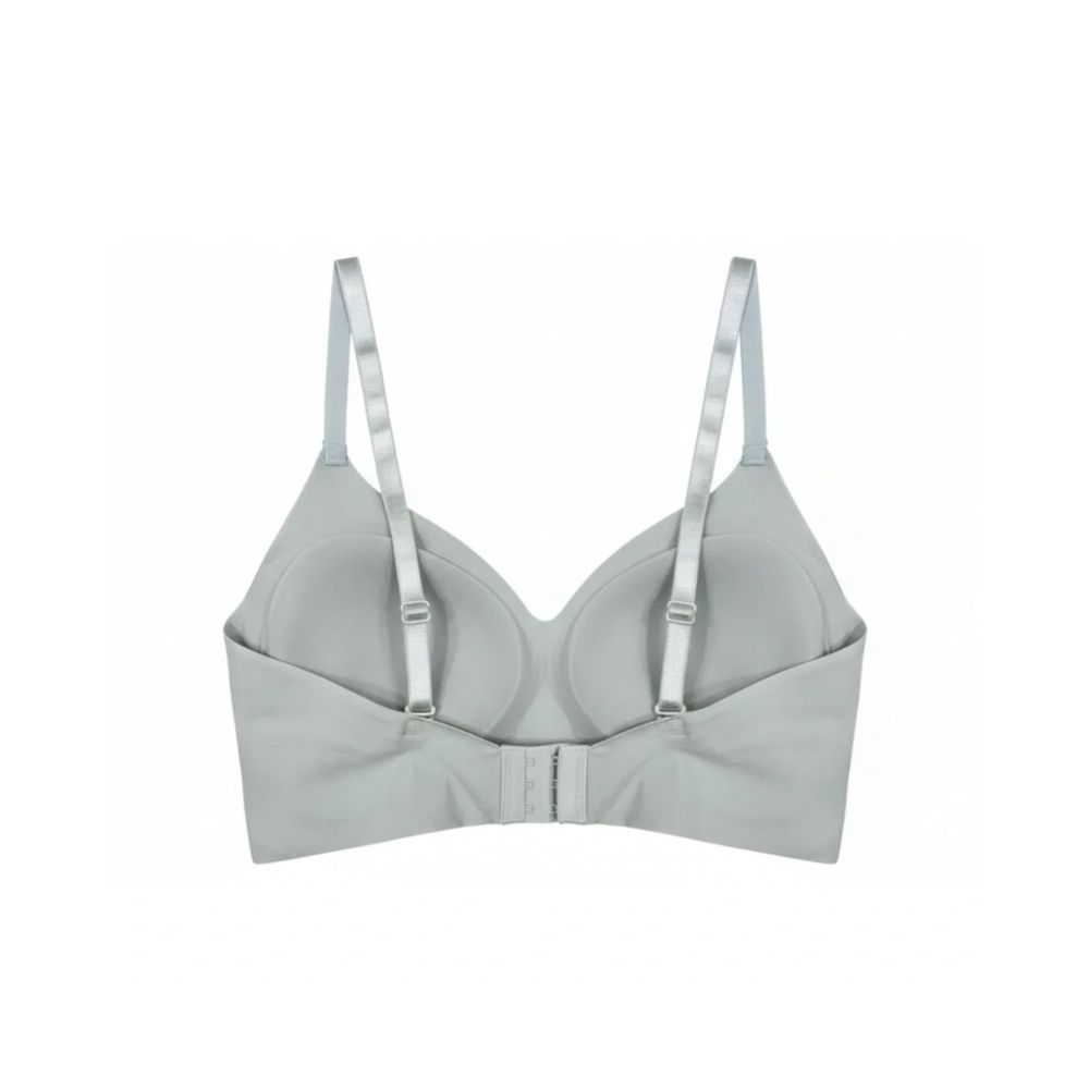 Sajiero Women's Padded Seamless Bra, Easy Comfort, Grey