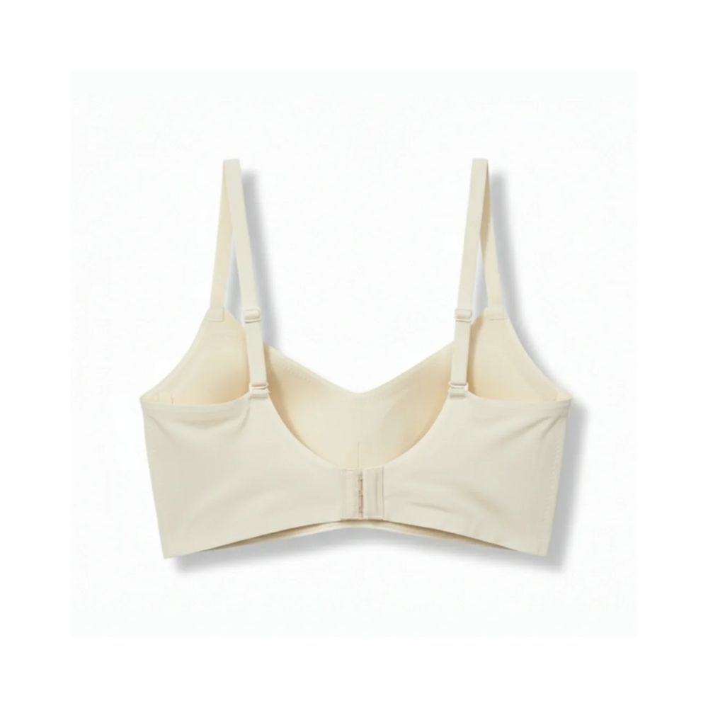 Sajiero Women's Padded Seamless Bra, Soft Fit, Cream