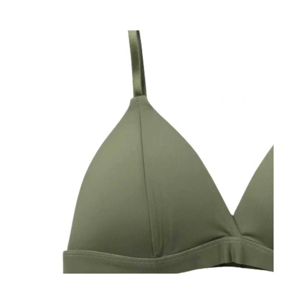 Sajiero Women's Padded Bra, One Tone, Adjustable Straps, Olive, 32B