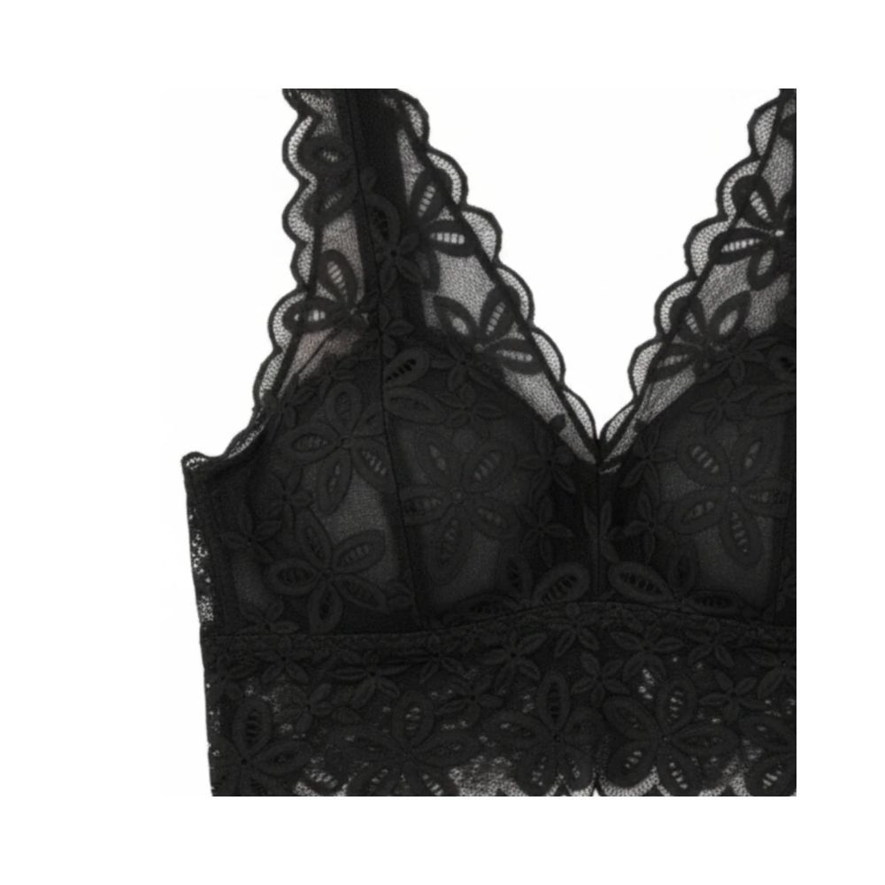Sajiero Women's Padded Bra, Bralette Lace Flux, Black, Perfect Fit ...