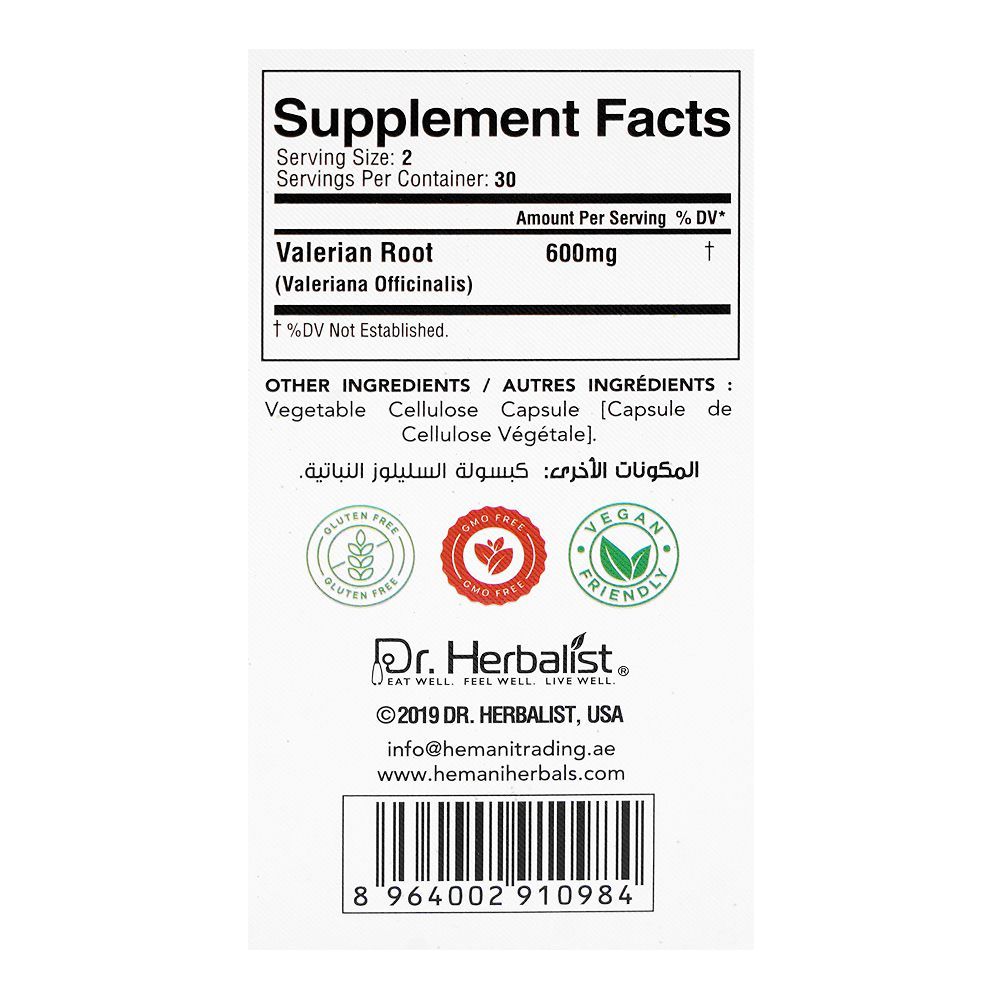 Hemani Dr.Herbalist Relax & Unwind Powder Supplement Capsules, Gluten ...