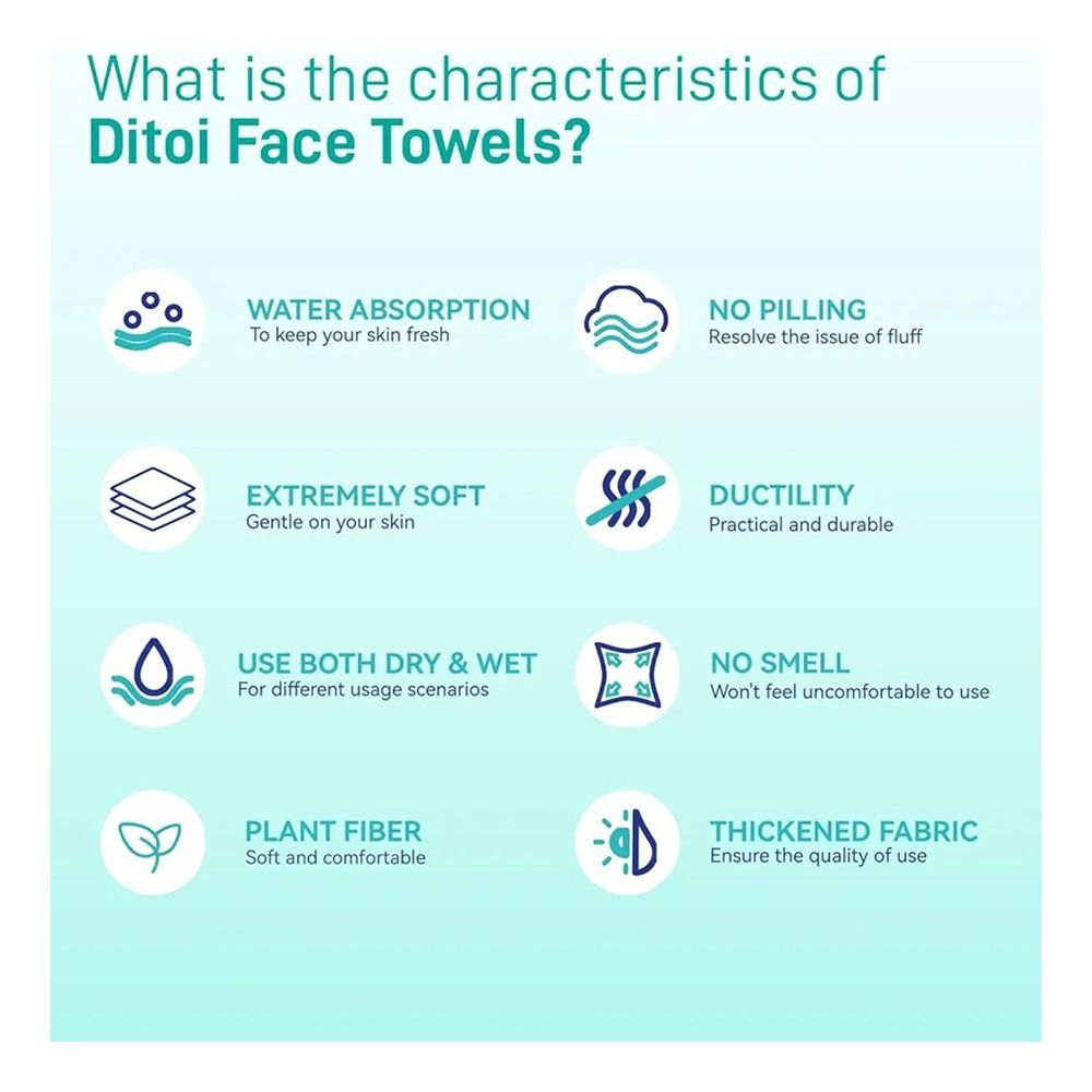 Ditoi Clean Disposable Face Towel Soft Cleaning Dry Wipes, For ...
