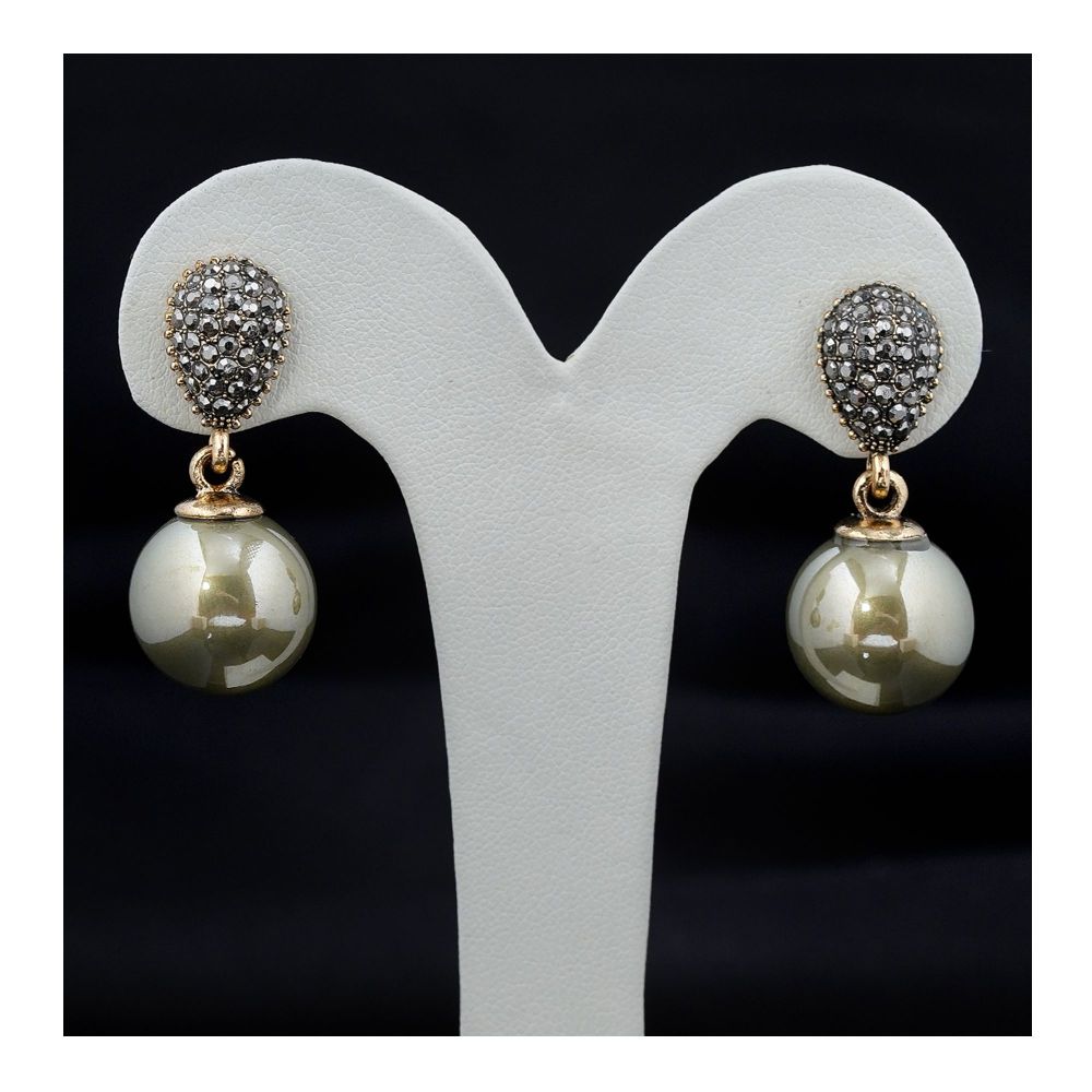 SJ Women's Earrings Jewellery, Golden Green, ER00219