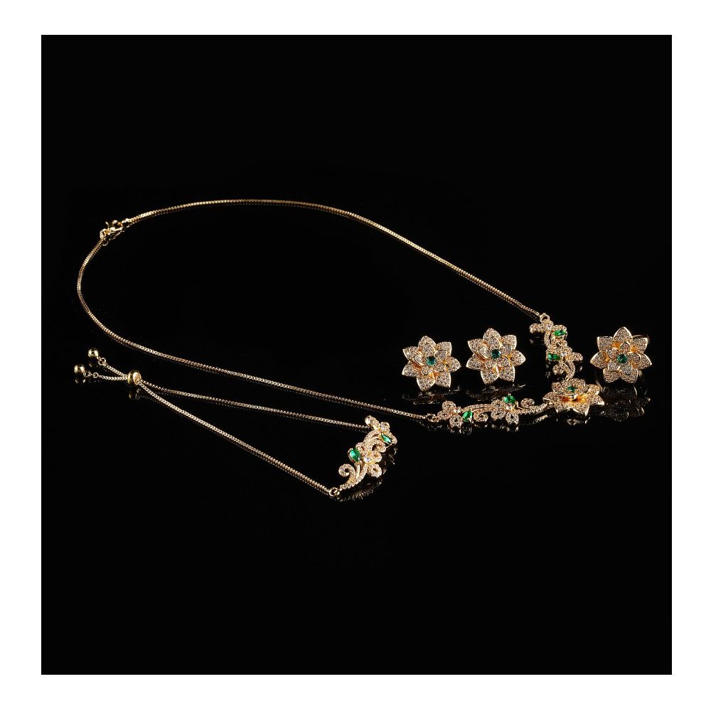 SJ Women's Jewellery Set, Golden Green, JSet00407