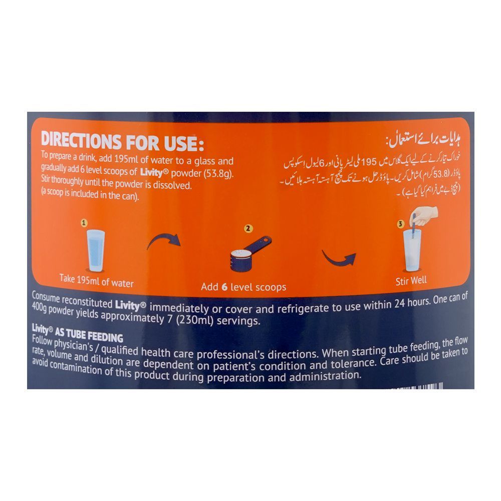 Getz Pharma Livity Prime Vanilla Powder, 400g Tin