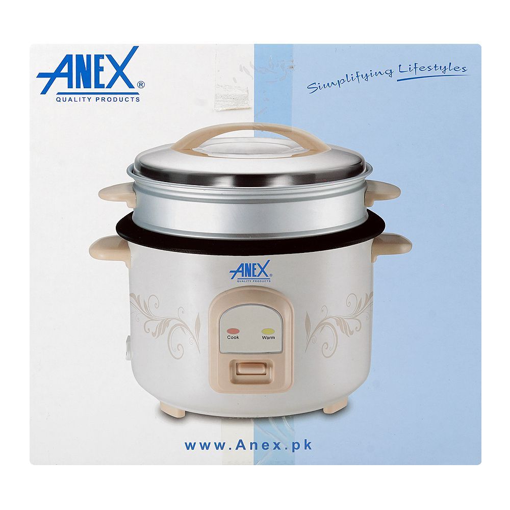 Anex Deluxe Rice Cooker, 900W, 220-240V, 2.2 Liters, AG-2023