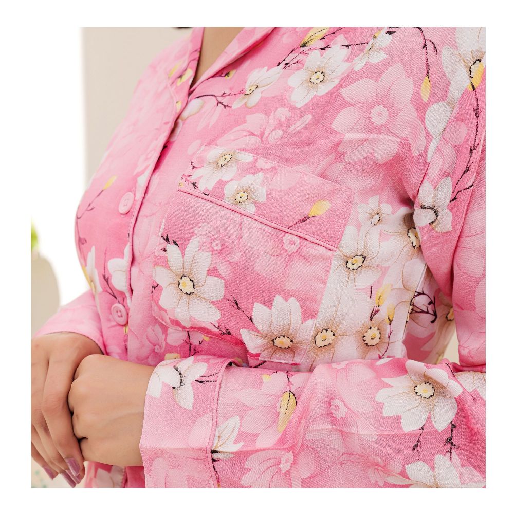 Buy Basix Women Loungewear Baby Pink & White Flora, 2 Piece Set, LW-613 ...