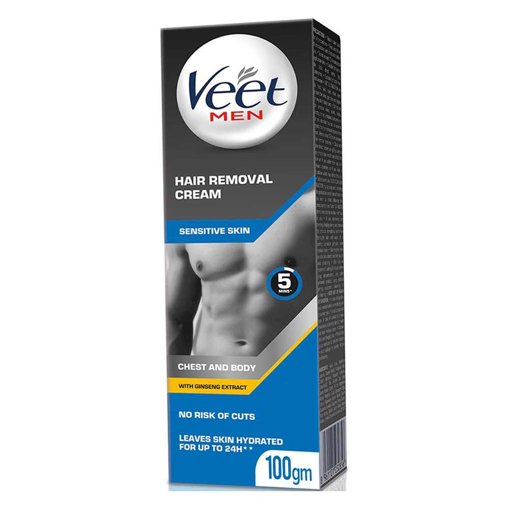 Buy Veet Men Hair Removal Cream, Chest And Body, Sensitive Skin, 100g ...