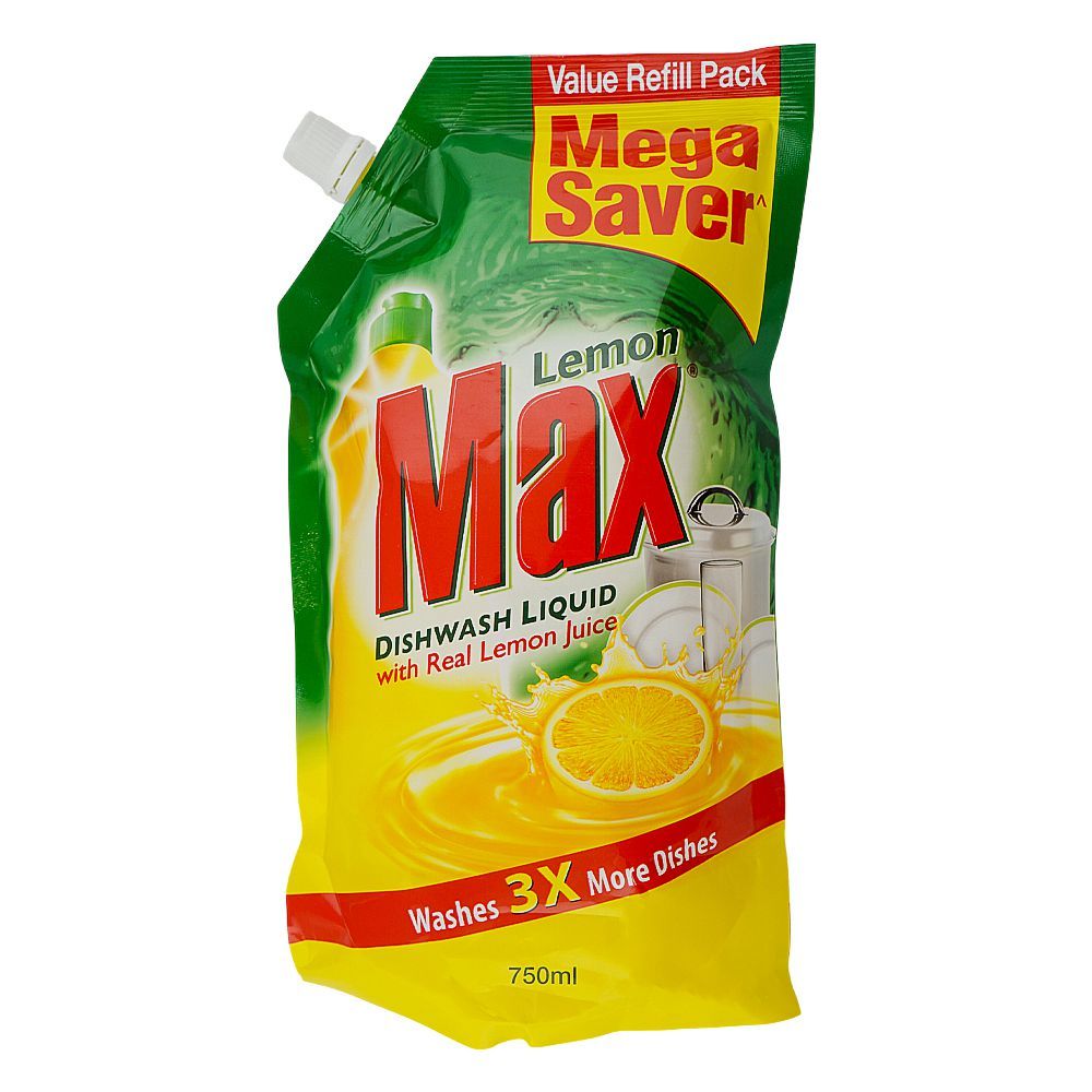 Order Max Lemon Dish Wash Liquid Pouch, 750ml Online at Special Price ...