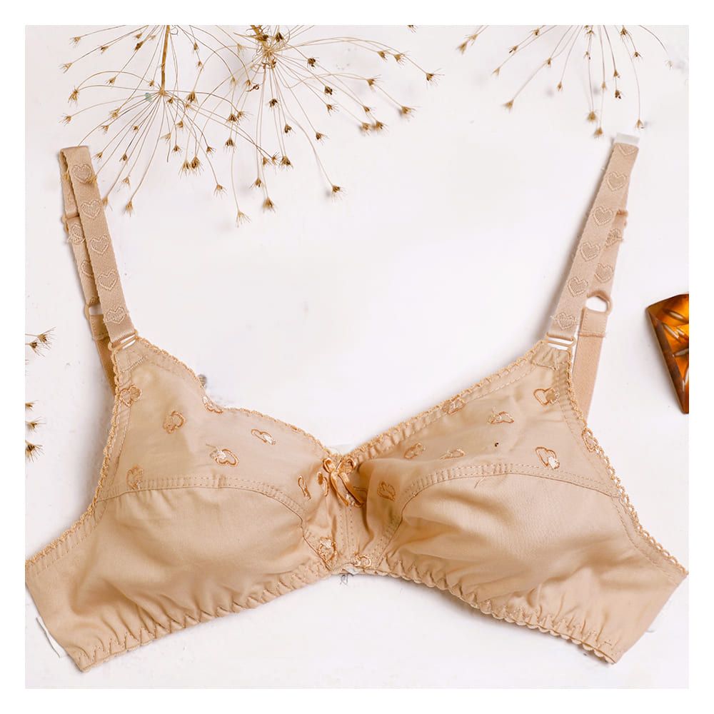 Buy BeBelle Tulips Cotton Embroidered Bra, Skin Online at Best Price in ...