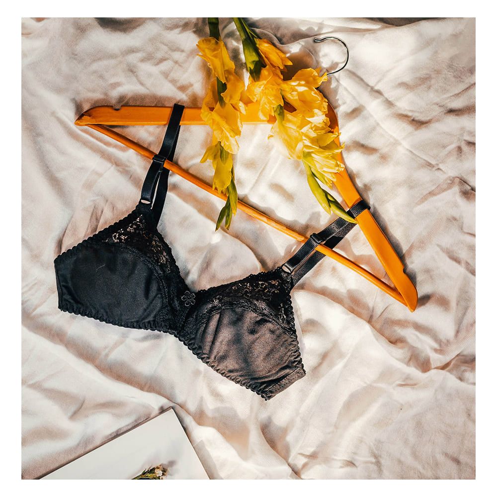 Buy BeBelle Intimage-U Dual Layer Fabric Half Lace Bra, Black, 1266 ...