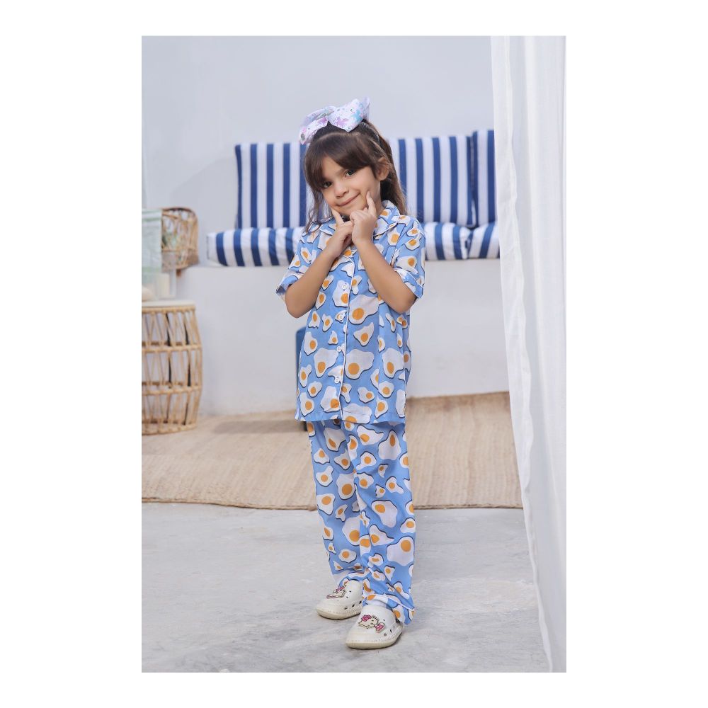 Order Basix Kid's Egg Yolk Shorts Sleeves Night Suit, 2-Piece, White ...