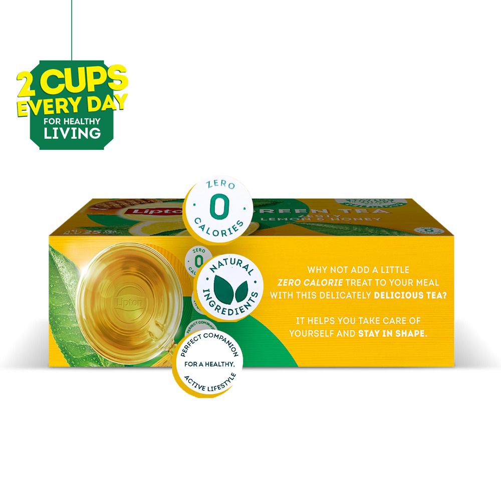 Purchase Lipton Green Tea, Zesty Lemon & Honey Tea Bags, 25-Pack Online ...