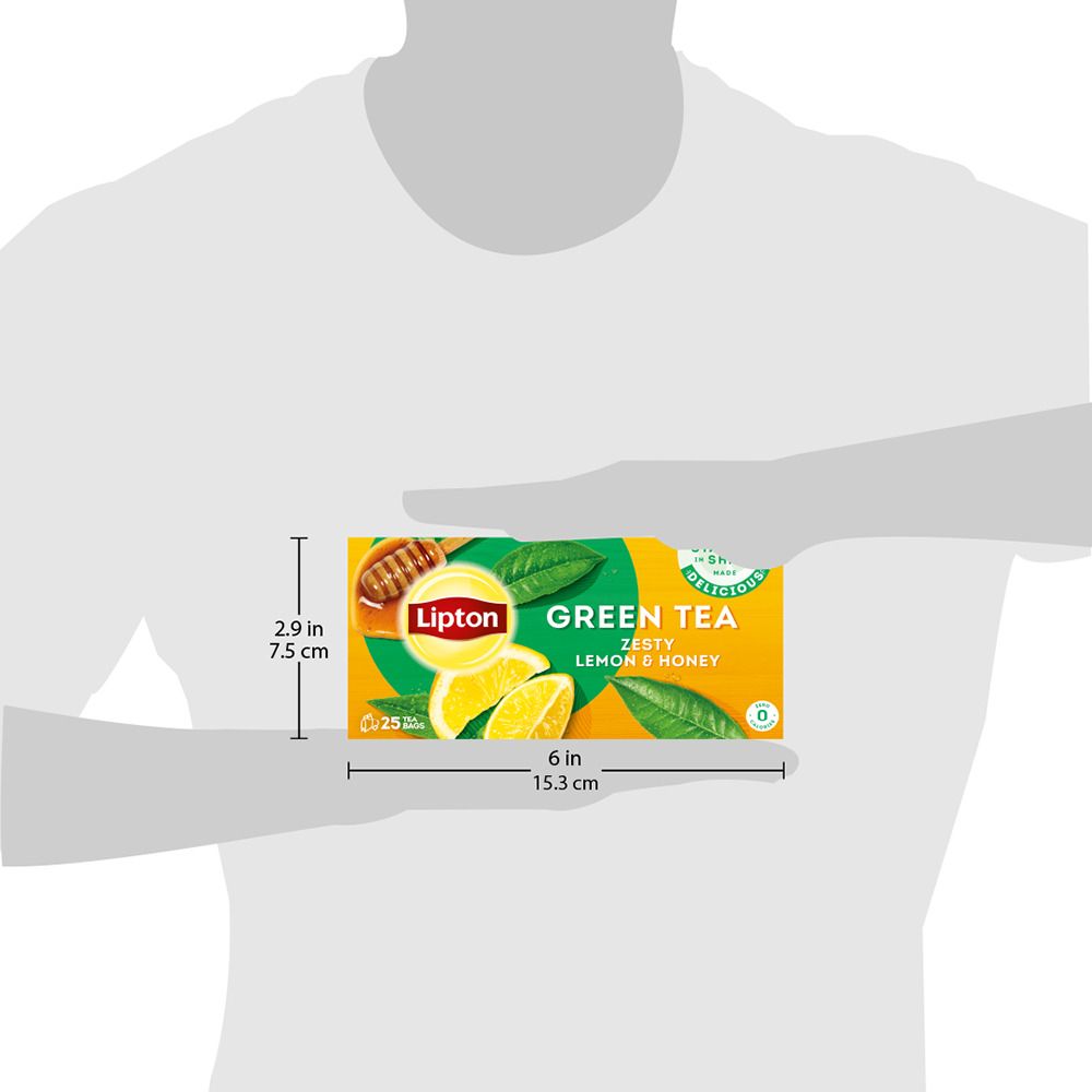 Purchase Lipton Green Tea, Zesty Lemon & Honey Tea Bags, 25-Pack Online ...
