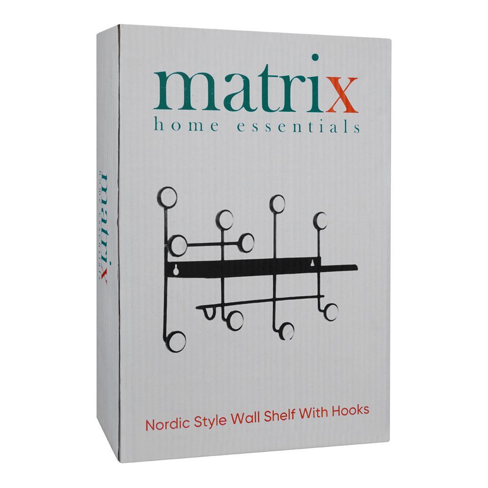 Buy Matrix Nordic Style Wall Rectangle Shelf With Hooks Online at Best ...