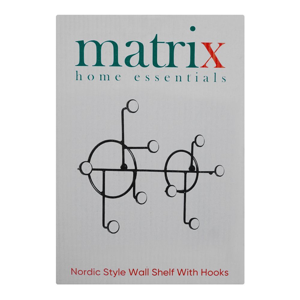 Buy Matrix Nordic Style Wall Rectangle Shelf With Hooks Online at Best ...