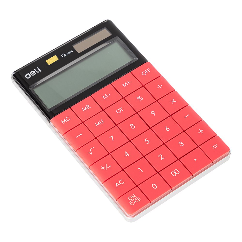 Order Deli Touch Series Acrylic Keys 12-Digits Desktop Calculator, Red ...