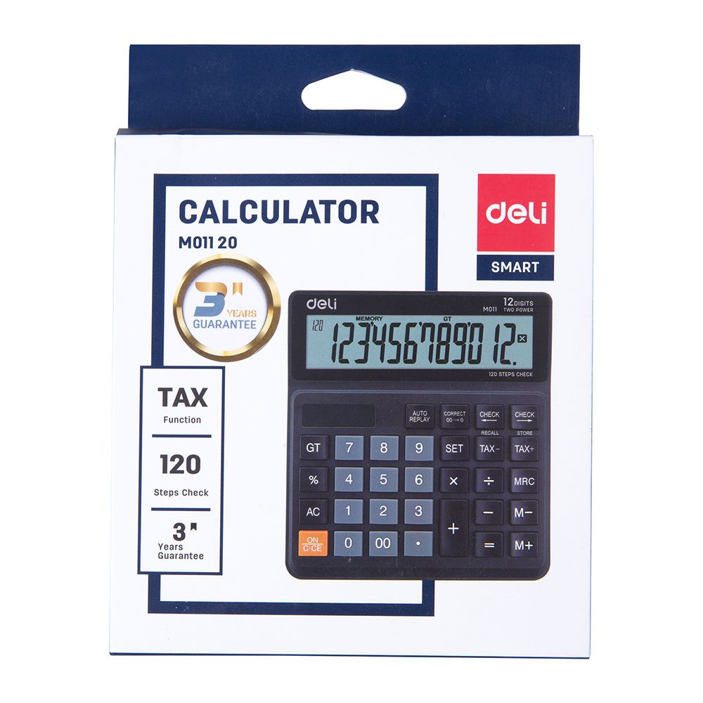 Purchase Deli 12 Digits Small Desktop Calculator, Black, EM01120 Online ...