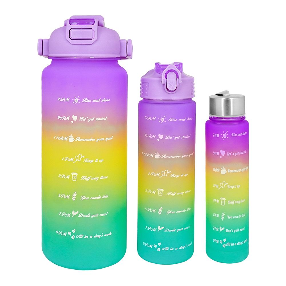 Order AJF Plastic Motivational Water Bottles, Set Of 3, 1500ml Capacity ...
