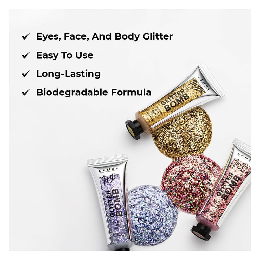 Order LAMEL Liquid Glitter For Face and Body INSTA Glitter Bomb, 20ml ...