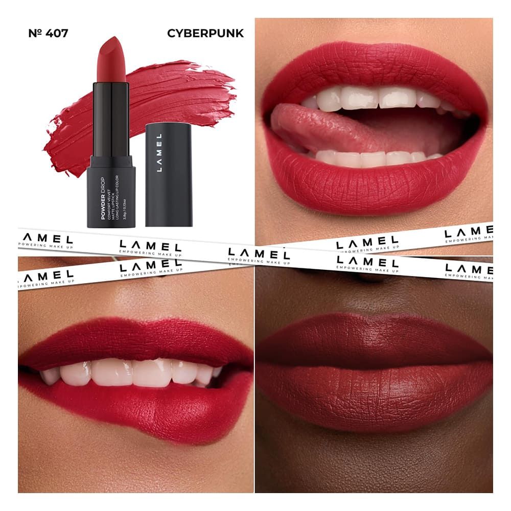 Purchase LAMEL Powder Drop Long Lasting Matte Lipstick, 408 Cyber Punk ...