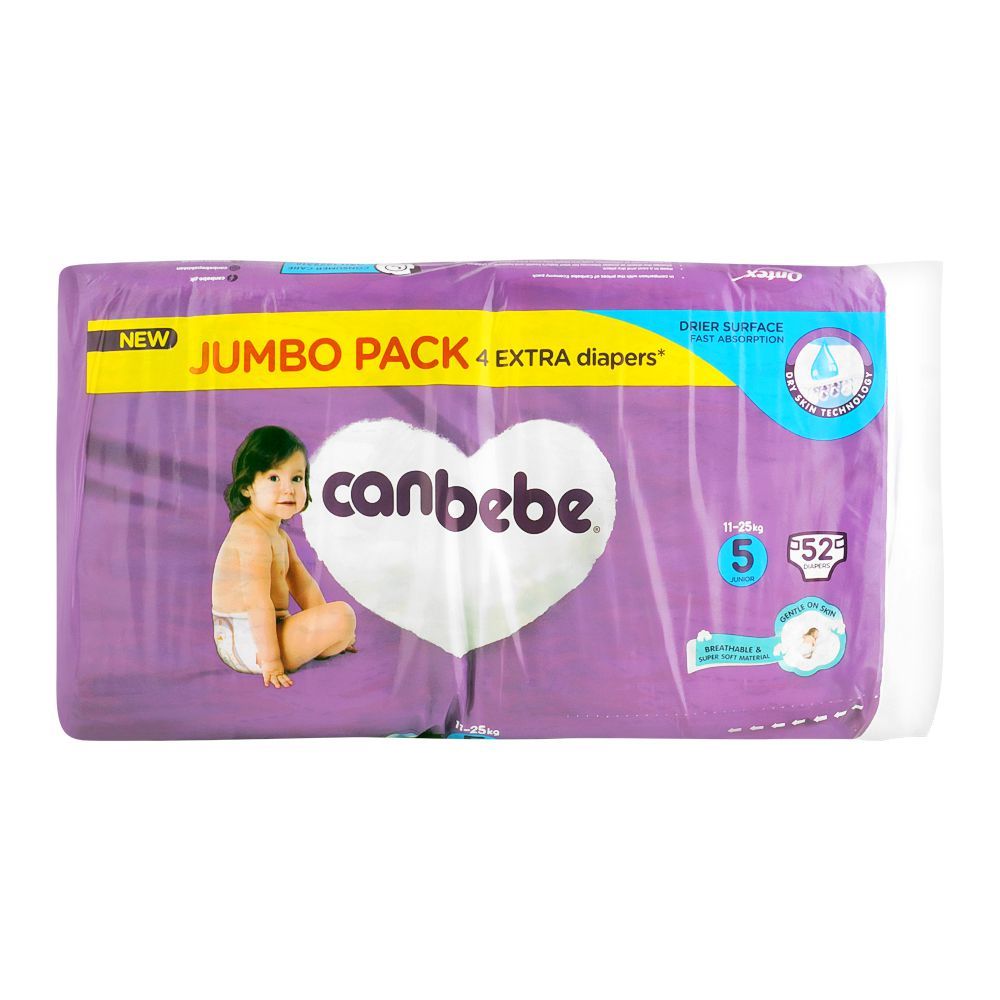 Buy Canbebe Comfort Dry No. 5 Junior, Jumbo, 11-25 KG, 52-Pack Online ...
