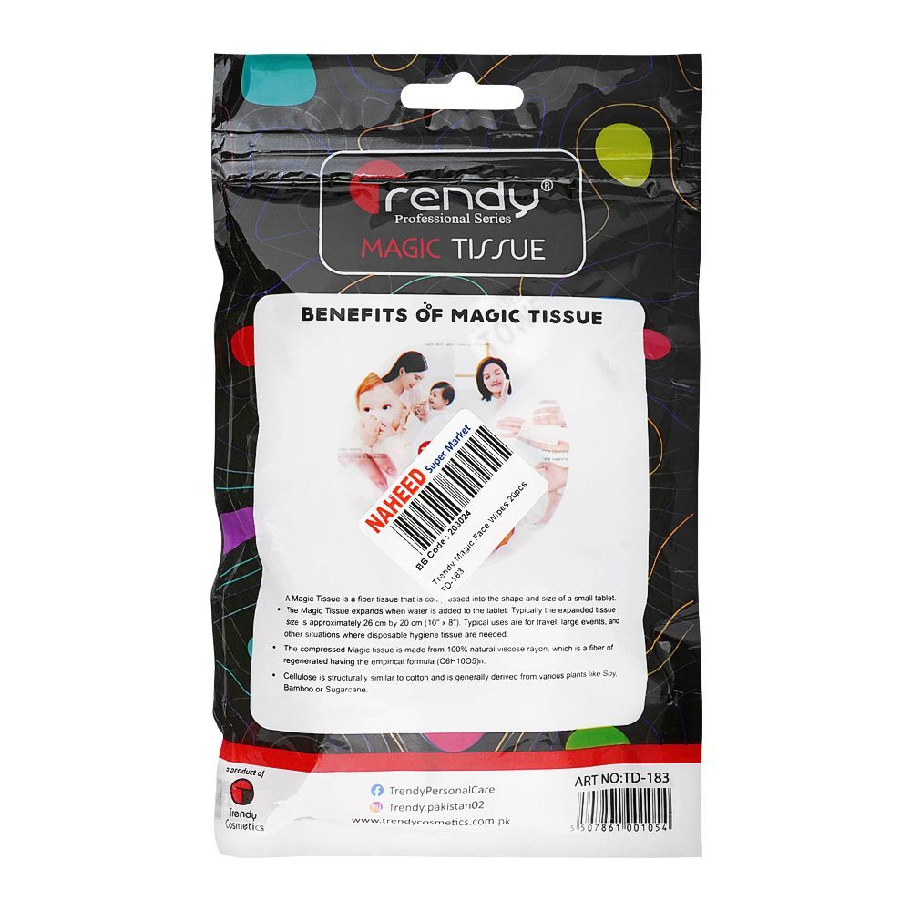 Order Trendy Magic Face Wipes, 20 Pieces, TD-183 Online at Special ...