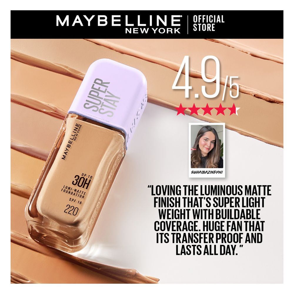 Buy Maybelline Superstay Lumi Matte Liquid Foundation With SPF-16, 30H ...